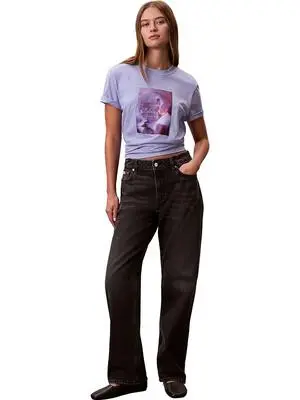 Calvin Klein Flower Script Logo Graphic Classic T-shirt - Sweet Lavender