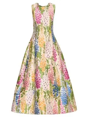 Oscar De La Renta Foxglove Jacquard Cocktail Dress - Multi