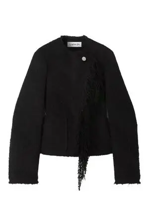 LANVIN Asymmetrical Fringe-detail Jacket - Black