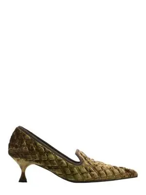 Burberry 55mm Quilted-velvet Pumps - Brown