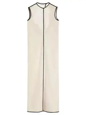 JIL SANDER Contrasting-trim Maxi Dress - Neutrals