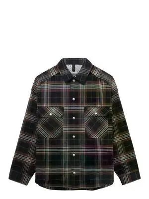 Comme Des Garçons Plaid Elbow-patch Shirt - Black