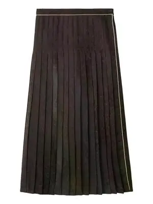 BURBERRY Sunflower Pleated Silk Midi Skirt