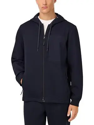 Boggi Milano Cotton Blend Scuba Hoodie - Navy Blue