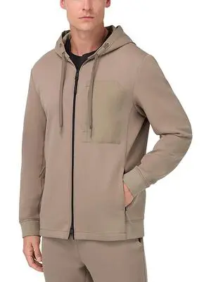 Boggi Milano Cotton Blend Scuba Hoodie - Taupe