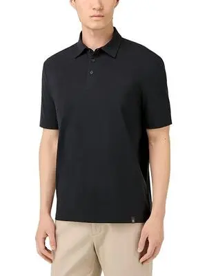 Boggi Milano Polo Shirt In Stretch Supima Cotton Charcoal