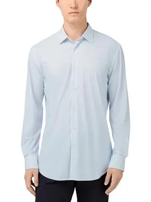Boggi Milano Slim Fit Stretch Nylon Shirt - Light Blue
