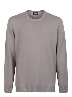 DRUMOHR Round Neck Merino Wool Sweater - White