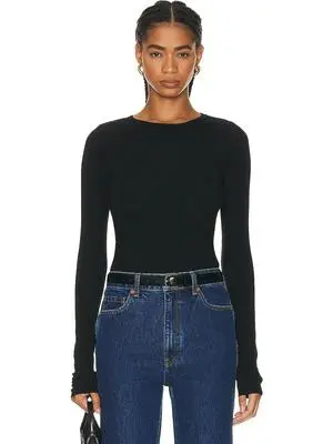 Eterne Long Sleeve Fitted Top - Black