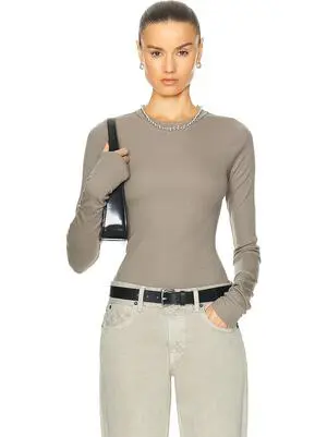 Eterne Long Sleeve Fitted Top Clay