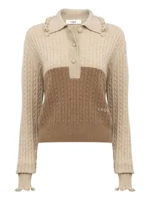 Chloé Wool And Cashmere Knit Sweater - Brown