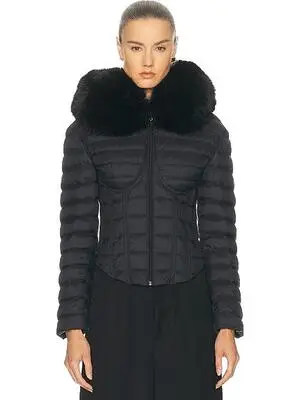 Balenciaga Hooded Corseted Puffer Jacket - Black