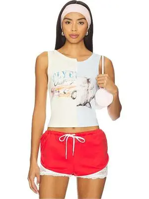 YUHAN WANG Patchwork Printed Tank Top