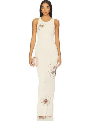 ASTA RESORT Natalia Hand Embroidered Dress - Salt Sequin