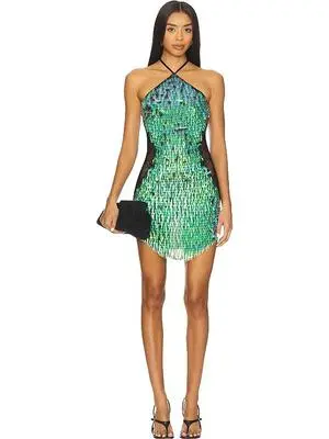 KIM SHUI Sequin Mini Dress - Aqua