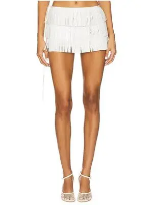 KIM SHUI Hody Fringe Micro Mini Skirt - White