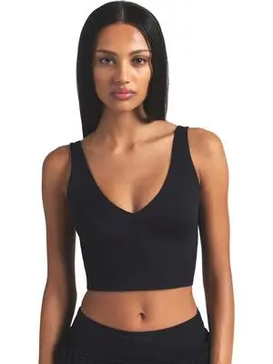 Nike Skims Matte V-neck Long-line Bra - Black