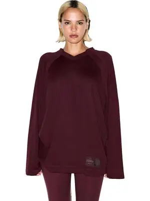 Nike Skims Airy Oversized V-neck Long-sleeve Top - Red