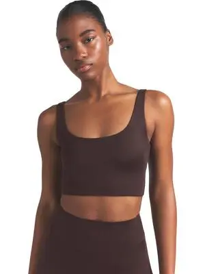 Nike Skims Shine Scoop-neck Bra Top - Brown
