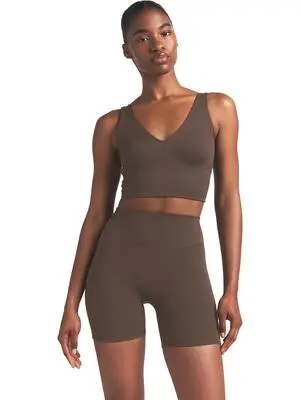 Nike Skims Matte V-neck Long-line Bra - Brown