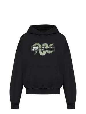 Palm Angels Graphic Print Relaxed-fit Hoodie - Black