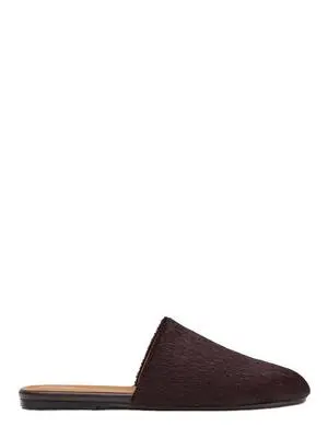ATP ATELIER Forcola Embossed Pony Slip-ins - Walnut