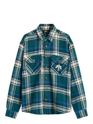 PARRA Crow Flannel Shirt - Pine Green