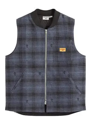 SERVICE WORKS Thistle Plaid Work Vest - Black