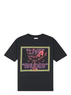 Rhude Live Tee Vintage T-shirt - Black