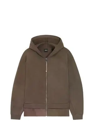 BOSS Fur-panel Zip-up Hoodie - Brown