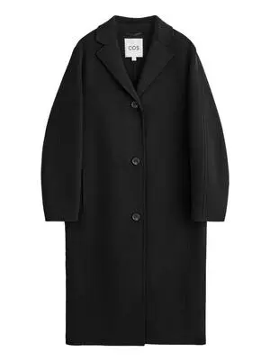 Cos Double-faced Wool Long Coat - Black