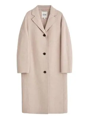 Cos Double-faced Wool Long Coat - Light Beige