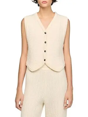 SANDRO Valdo Cable Knit Vest