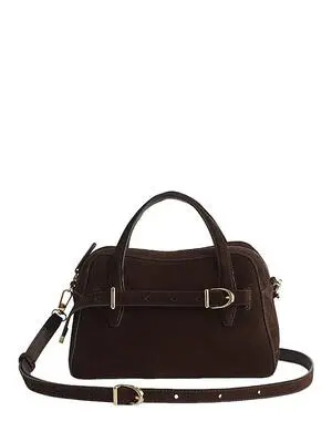 Madewell Belted Suede Satchel - Dark Carob