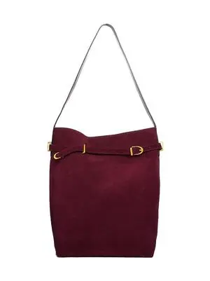 Madewell Belted Suede Satchel - Dark Burgundy