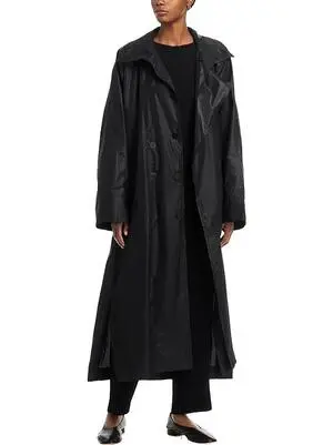 Issey Miyake Aerial Steel Trench Coat - Black
