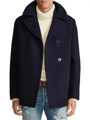 Polo Ralph Lauren Melton Wool-blend Pea Coat - Navy