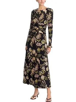 Cara Cara Maisy Ruched Midi Dress - Clover Black