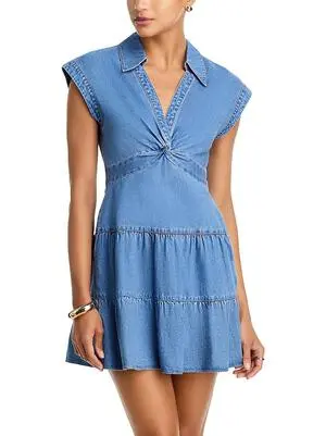 Alice + Olivia Mila Denim Mini Dress - Denim Blue