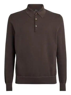 Brioni Long-sleeve Polo Shirt - Brown