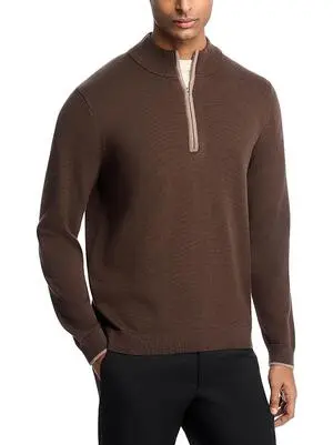RHONE Quarter Zip Sweater - Cafe Noir