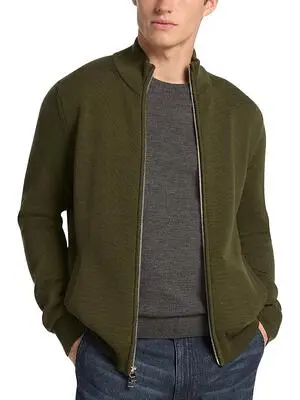 MICHAEL KORS Mock Neck Merino Wool Zip Jacket