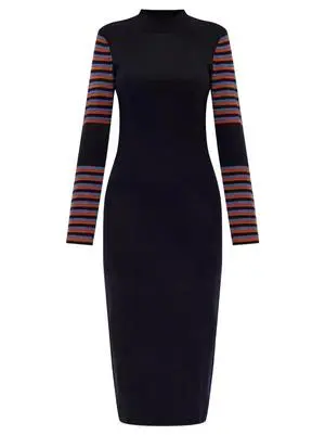 Paul Smith Striped Midi Dress Black