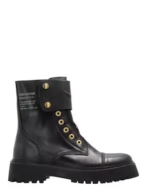 Zadig&Voltaire Leather Biker Boots - Black
