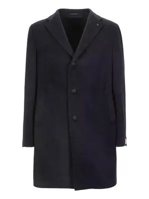 Tagliatore Button-fastening Cashmere Coat - Blue