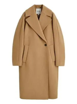 Cos Oversized Double-breasted Long Coat - Beige