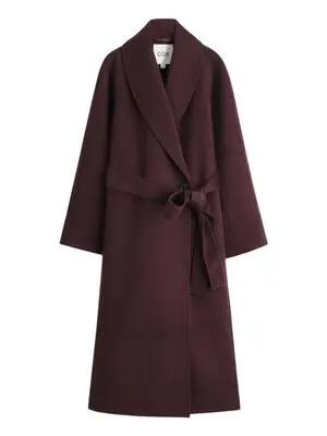 COS Belted Double-Faced Wool Long Coat
