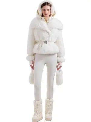 Rudsak Faux Fur Jacket With Removable Belt - Natural