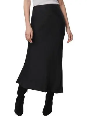 Splendid Serena Satin Midi Skirt - Black