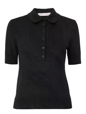 Carolina Herrera Short Sleeve Polo Shirt - Black